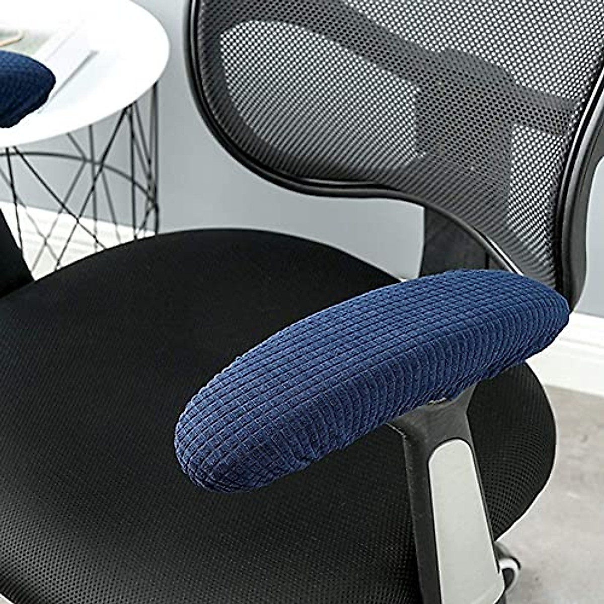 GEZICHTA Chair Arm Pad Covers Overs,Elasticity Office Computer Chair Arm Slipcover,Removable Washable Office Chair Armrest Covers Pads for Swivel Office Gaming Chair Wheelchair,Black, free size