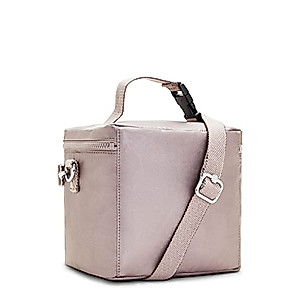 Kipling Women’s Graham Lunch Bag, Reusable, Water Resistant, Nylon Insulated Tote, Hazelnut Metallic 8''L x 7.5''H x 7''D