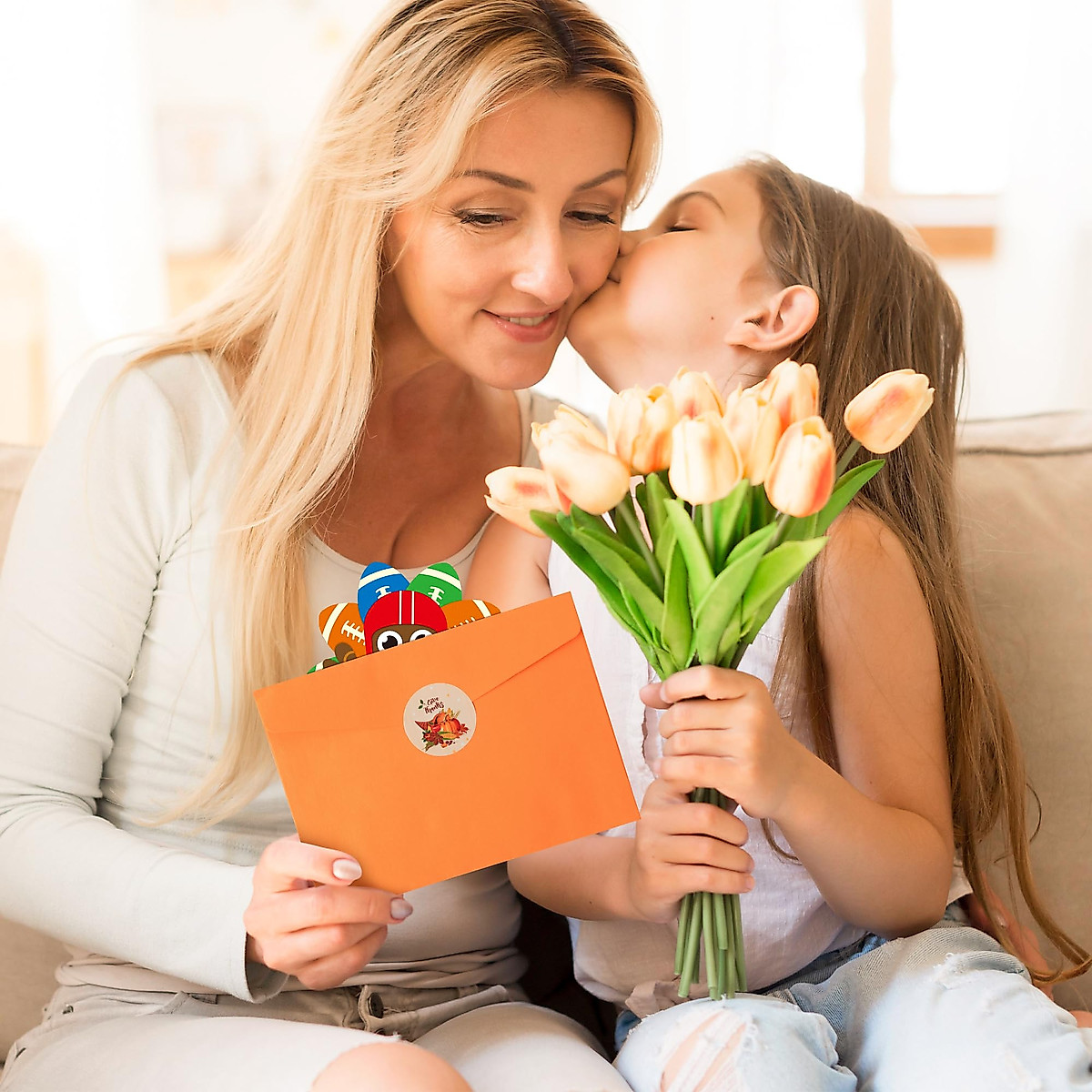 CY2SIDE 24PCS Thanksgiving Thankful Cards Craft Kit for Kids DIY Pumpkin Football Turkey Greeting Cards with Envelopes Stickers Fall Paper Craft Kit School Art Activity Gift Cards for Mother Father