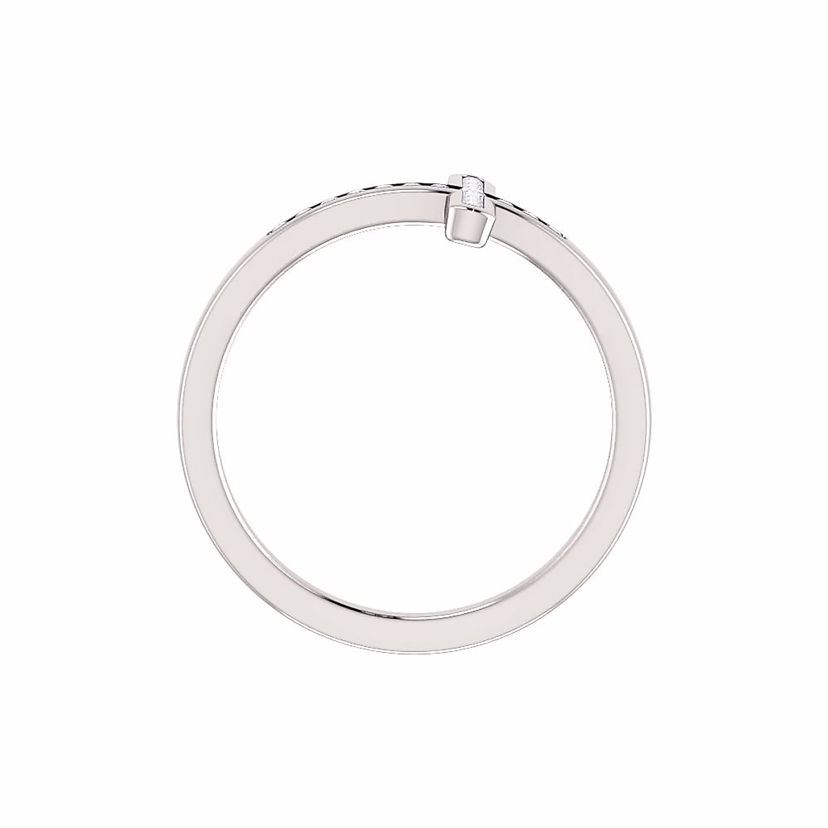 FB Jewels 14k White Gold 1/10 CTW Diamond Sideways Cross Ring