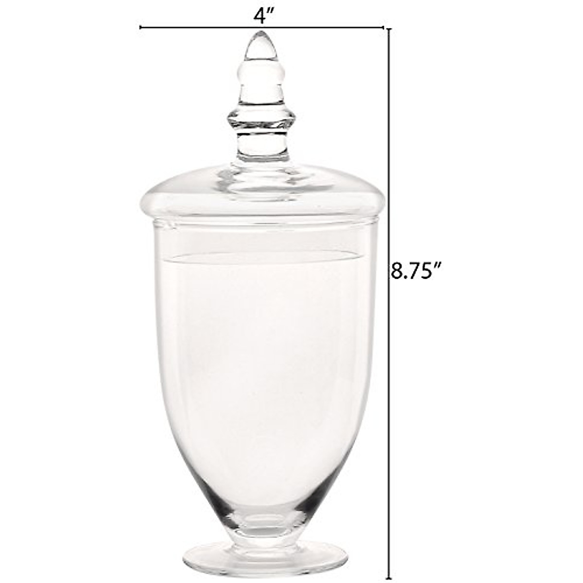 Mantello Apothecary Jars with Lids- Decorative Glass Candy Bar Containers (Clear, Small, Set of 3)