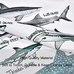 Claswcalor Sharks Apron- Kids Baking Apron-Waterproof Child Apron with Adjustable Neck for Party Cooking Gardening Painting Craft