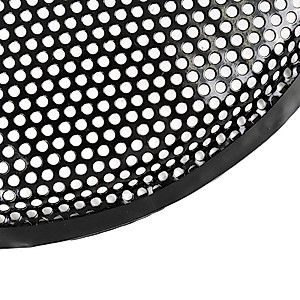 X AUTOHAUX 12 Inch Car Audio Speaker Sub Woofer Subwoofer Metal Black Waffle Grill Cover Protector with Rubber Edge and Clips 2 Pcs