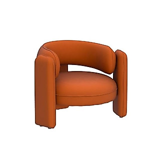 INZOY Mid Century Modern Accent Barrel Chair with Velvet Fabric, Comfy Upholstered Accent Armchair with Montage Design, Sherpa Boucle Chair for Living Room Bedroom Apartment, Light Yellow