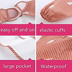 HaimoBurg 4 Pcs Long Sleeved Baby Infant Toddler Bibs Sleeved Bibs 8-36 Months