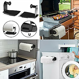 Magnetic Paper Towel Holder Wall Mount for Kitchen, Bathroom or Workshop - Heavy Duty Steel Holder with Magnetic Backing - Powerful Magnets Mount to Any Metal Surface
