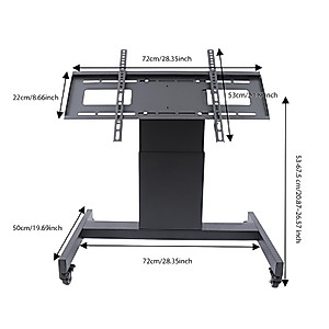 Confidence Monitor Stand, Rolling TV Stand with Height Adjustment（20.87-26.57 inch） and 0-90 Degree Tilt Adjustment, Mobile TV Cart, Low Profile Floor Confidence Monitor Cart for 32-65 inch Screen