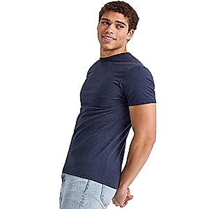 Hanes Size Originals Short Sleeve, 100% Cotton Tees for Men, Crewneck T-Shirt, Athletic Navy Heather, X Large Tall