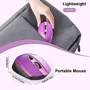 RaceGT Wireless Mouse, 2.4G Silent Cordless Mouse for Laptop, Mouse with 6 Buttons and 3 Adjustable DPI for Computer, Deskbtop, MacBook, PC