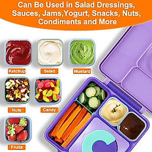 XANGNIER Silicone Dip Containers,Sauce Containers,2 * 4 oz Small Snack Containers,Condiment Containers with Lids