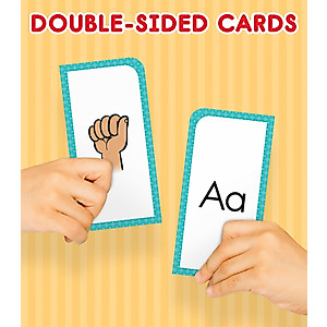 Carson Dellosa 104 American Sign Language Flash Cards for Kids, 122 ASL Signs Flashcards for Beginners and Toddlers Ages 4 and Up With Signing Illustrations
