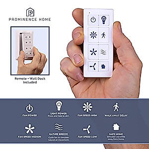 Prominence Home Emporia, 52 Inch Contemporary Indoor LED Ceiling Fan with Light, Remote Control, Dual Mounting Options, Dual Finish Blades, Reversible Motor - 51022-01 (Espresso)