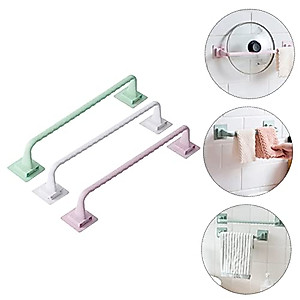 OSALADI Towel Rack Wall Towel Holder Towel Rack with Shelf Towel Organizer Holder Bathroom Towel Rail Adhesive Towel Rack Towel Rods Wall-Mounted Towel Racks Creative Versatile Rack 3pcs