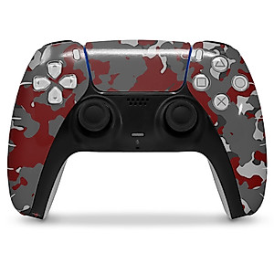 WraptorSkinz Skin Wrap compatible with Sony PS5 DualSense Controller WraptorCamo Old School Camouflage Camo Red Dark (CONTROLLER NOT INCLUDED)