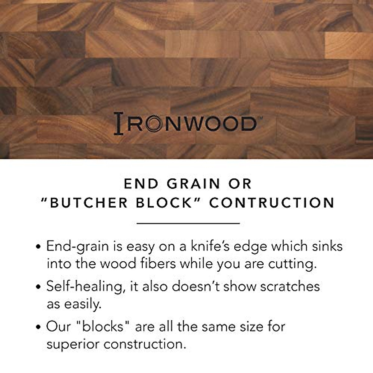 Ironwood Gourmet End Grain Union Stock Yard Professional Chopping Butcher Block, Brown, 14 x 20 x 2.75"