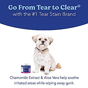 Angels’ Eyes Gentle Tear Stain Wipes for Dogs and Cats | 100 ct Presoaked & Textured Eye & Face Wipes | Remove Discharge & Mucus Secretions
