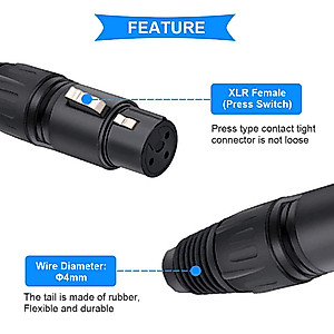 DKARDU 2 Pairs 3 Pin XLR Male & Female MIC Snake Plug Audio Microphone Connector for Mixer, Speaker with 2 Pairs 3 Pin XLR Male & Female Jack Socket Panel Mount