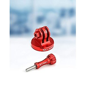 Aluminum-Tripod Adapter Attachment- Bolt -Adapter for Monopod Mount with Aluminum CNC Thumbscrew Compatible Action Camera gopro Hero 9 Tripod Mount DJI OSMO （RED）