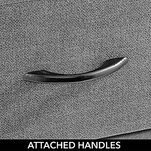 mDesign Tall, Vertical 4-Drawer Dresser Storage Tower - Sturdy Steel Frame, Easy Pull Fabric Bins/Wood Handles - Organizer Unit for Bedroom, Hallway, Entryway, Closets - Charcoal Gray