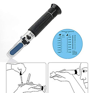 Pet Dog Cat Refractometer Pet Urine Specific Gravity Refractometer Serum Plasma Protein: 2~14g/dl, Clinical Animal Refractometer Hydrometers Urine Tester 1.000-1.060SG for Veterinary Cat Dog Pets