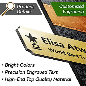 Engraved Name Plate Customized and Personalized, 1" x 3" Trophy, Picture Frame and Memorabilia Plate, 15 Color Options Prestige Collection by My Sign Center