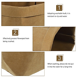 BESTOYARD 2pcs Bags for Planting Small Paper Bag Organizers Brown Paper for Leaves Refrigerator Containers Kraft Bags Plant Basket Paper Garden Ornament Container Decorations Washable