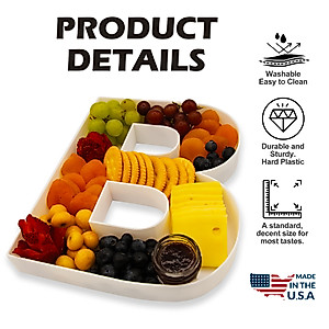 10" Reusable Plastic Box Form Tray Display for Treats, Charcuterie, Cake Pop, Candy, Charcuterie Box, Custom Charcuterie Letters Fillable - Reusable Letter Box - (White Plastic, S)