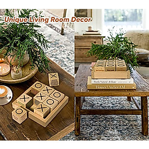 Garybank Conversation Cubes W/Tic Tac Toe Game,Great Conversation Starter-Building Relationship,Wooden Block for Family Game Night,School Counselor Supplies,Therapy Icebreaker Game for Kid Teen Adult