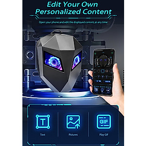 Taysem LED Backpack with Eyes - Led Motorcycle Backpack Waterproof LED Knight Backpack with Programmable Screen Christmas Gift (B)