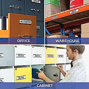 50 Pack"C" Channel Magnetic Label Holders 1x3 with 100 White Card Inserts, 50 Clear Plastic Protectors and Bonus 20 Colorful Cardstock Inserts in Blue, Green, Yellow and Red - Double-Sided Cards