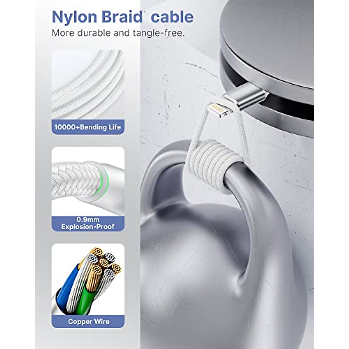 Short iPhone Charger 1ft 2Pack, Apple Certified 1 Foot iPhone Charger Cord Nylon Braided 12 Inch Short Cable Fast Charging Compatible with iPhone 13 12 11 Pro Max XR XS 8 7 6 Plus SE 2020