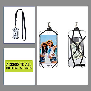 Gear Beast Universal Crossbody Cell Phone Lanyard Compatible with iPhone, Galaxy & Most Smartphones, Phone Case Holder & Cross Body Strap Black