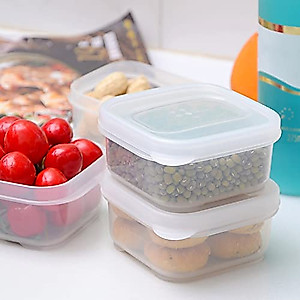 defutay 3 PCS Mini Food Storage Container,Leakproof Plastic Condiment and Sauce Containers with Lids