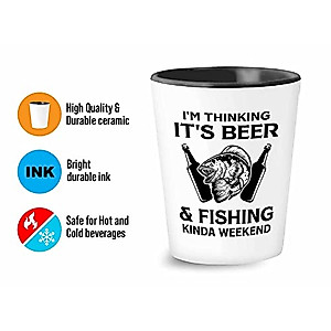 Bubble Hugs Fishing Shot Glass 1.5oz - Beer Fishing Weekend - Bass Fishing Spooler Boat Lovers Lures Rod Funny Fisherman Joke Retirement Grandpa
