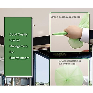 Biodegradable Extra Thick Rubbish Bags, Recyclable and Compostable Bin Liners for Kitchen Bathroom Office Car Pet (Green（2.6 gallon 2 rolls of 60 pcs）)