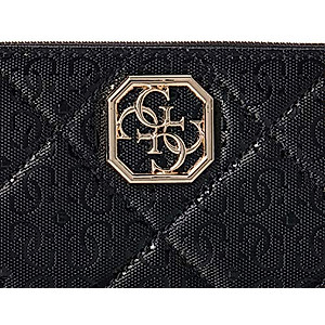 GUESS womens Dilla Large Zip Around Wallet, Black, One Size US