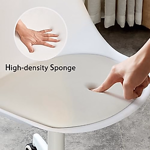 Yone jx je Office Chair, Ergonomic Office Chair, Modern Height Adjustable Swivel Chair, armless Rotating Computer Chair, with Wheels, Transparent Chair (White)