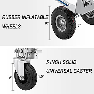 SmarketBuy 2 in 1 Hand Truck 800 LBS Weight Capacity Heavy Duty Convertible Hand Truck Durable Aluminum and Steel Construction 4 Wheels Hand Truck Dolly