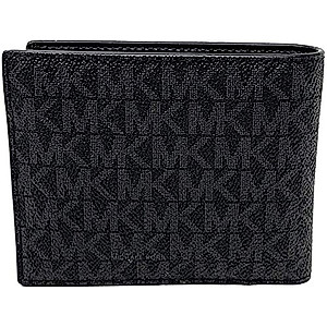 Michael Kors Men's Cooper Billfold with Pocket Wallet Signature (Black)