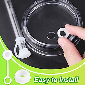 AIERSA 3Pcs Spill Stopper for YETI Cup Straw Lid, and 3Pcs Straw Cover Cap Toppers Suitable for Yeti Cup Accessories for 20, 16, 24, 25, 26, 35,42 oz Tumbler, Silicone, Leak Proof