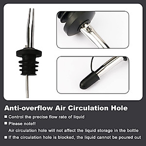 24 Pack Liquor Bottle Pourers, Stainless Steel Olive Oil Dispenser Spout, Olive Oil Spout with Siamese Rubber Dust Caps, Bottle Pourers for Pouring Liquids, Wine, Olive Oil, Vinegar, Syrup