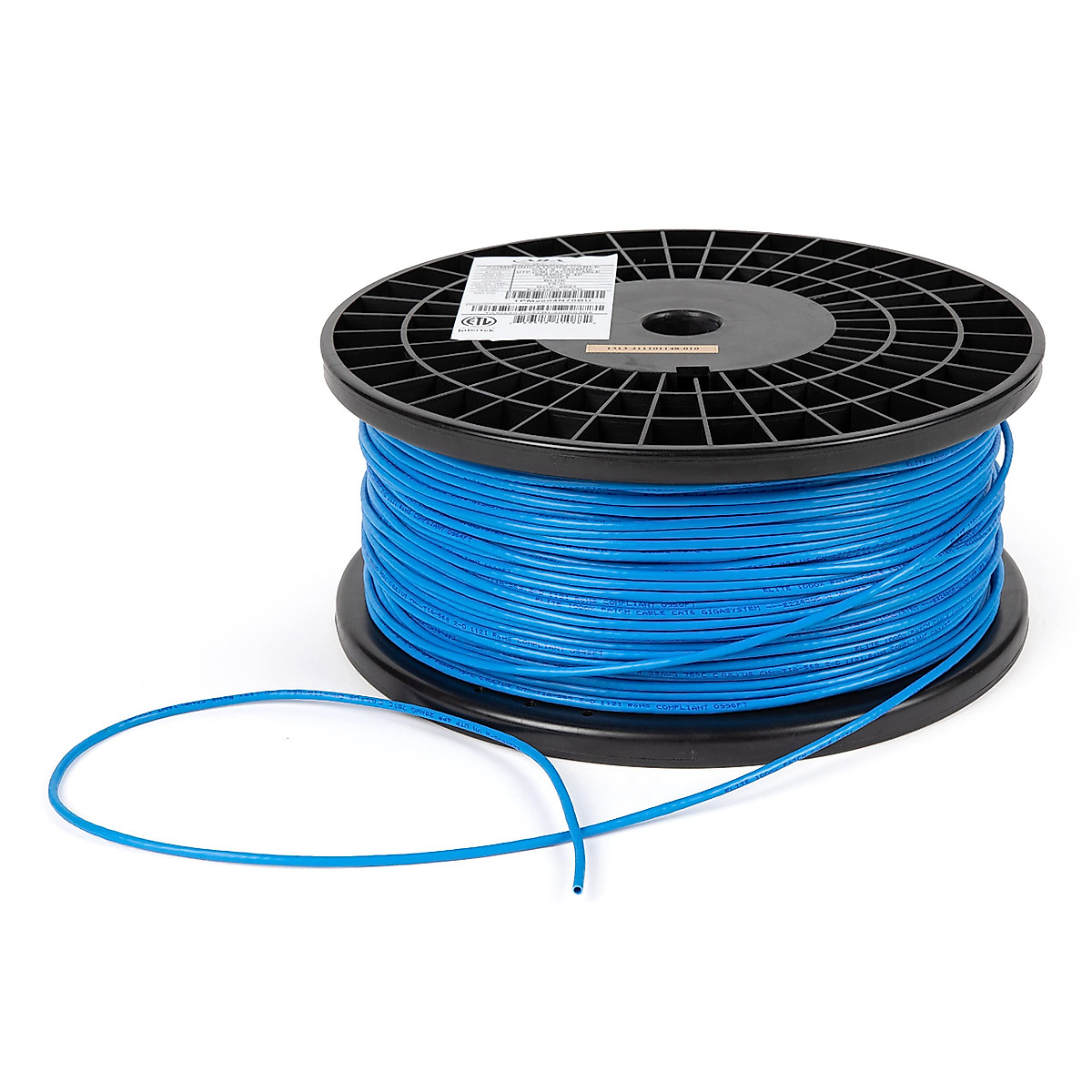 Elite Cat6 Stranded 28AWG (cm Rated) - Ultra Slim Ethernet, 1000ft, Unshielded Twisted Pair (UTP), Pure Stranded Copper, UL Listed, Ultra Flexible, Reel, Blue | Create Custom Patch Cables