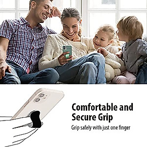 Momostick Flatstick, Cell Phone Finger Grip Strap Holder for Hand, Cell Phone Stand, New Slim Finger Loop Selfie Grip Compatible with Most Smartphones - Matte Navy