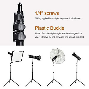 K&F Concept 86.6 inch/7.2ft Aluminium Photography Video Tripod Light Stand for Reflectors, Softboxes, Flash, Strobe Lights, Umbrellas, Compact Lightweight Travel Lighting Stands with Carry Case