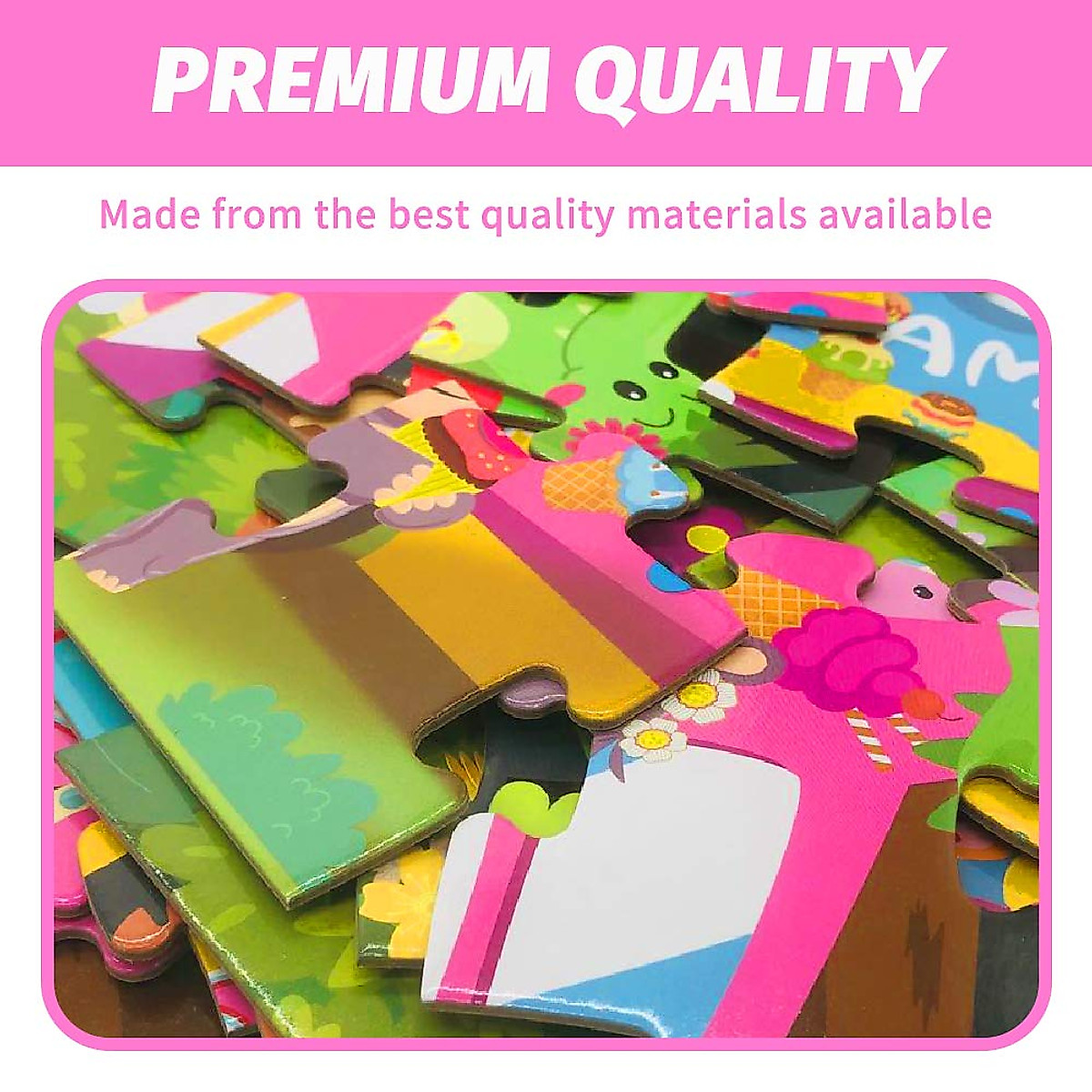 Puzzles for Kids Ages 3-5 24 Pieces Large Ice Cream Truck Kids Jigsaw Puzzles, Professional Preschool Toy Puzzles for Toddlers Boys and Girls –16''x12'' with Storage Box