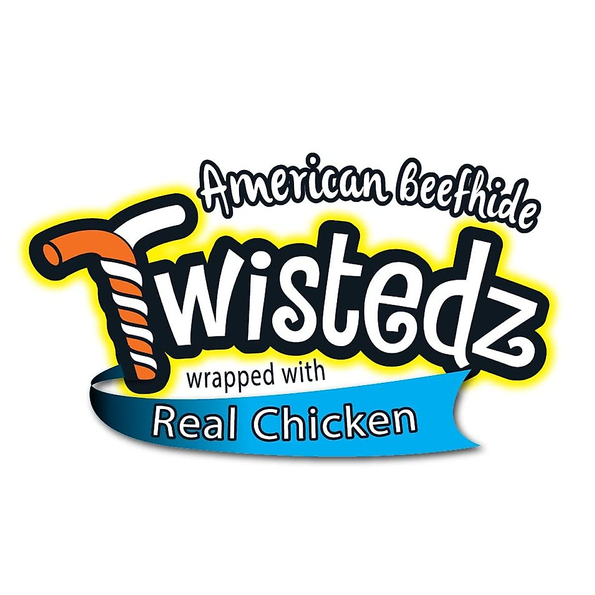 Pet Factory Twistedz American Beefhide 5" Chip Rolls Dog Chew Treats w/ Real Chicken Meat Wrap - 8 Count/1 Pack