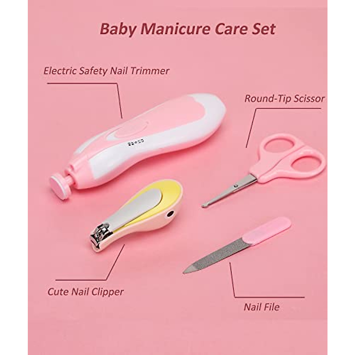 Baby Healthcare and Grooming Kit, Electric Safety Nail Trimmer Baby Nursery Kit, Newborn Care Kits with Hair Brush Comb for Newborn Infant Toddlers Baby Boys Girls Kids, Baby Shower Gifts
