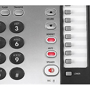 AT&T 1070 4-Line Expandable Corded Phone System with Caller ID/Call Waiting and Speakerphone, 1 Handset, Black/Silver