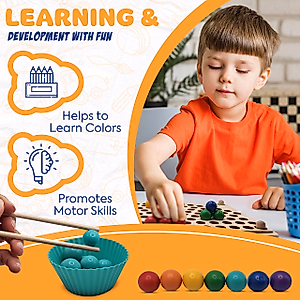 JOYPLAY Store Wooden Pegboard Beads Game, Rainbow Color Board Games, Puzzle Board, Montessori Toys, Preschool Learning Activities, Boys and Girls Gift for 3 and up!