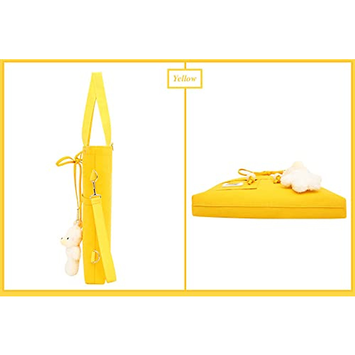 Kawaii Backpack with Plushies Adjustable Hooks Crossbody Bag Shoulder Bag Hand Tote Cute Aesthetic Backpack for School Girls (White)